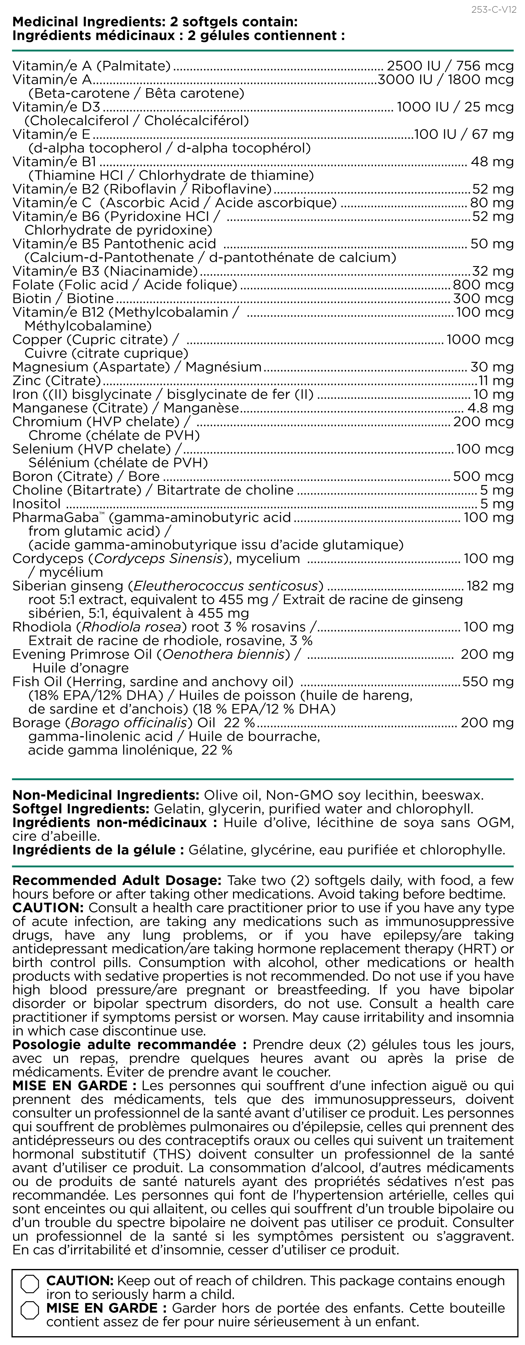 Platinum Naturals Easymulti Stress for Women 120 Softgels – Natural Focus