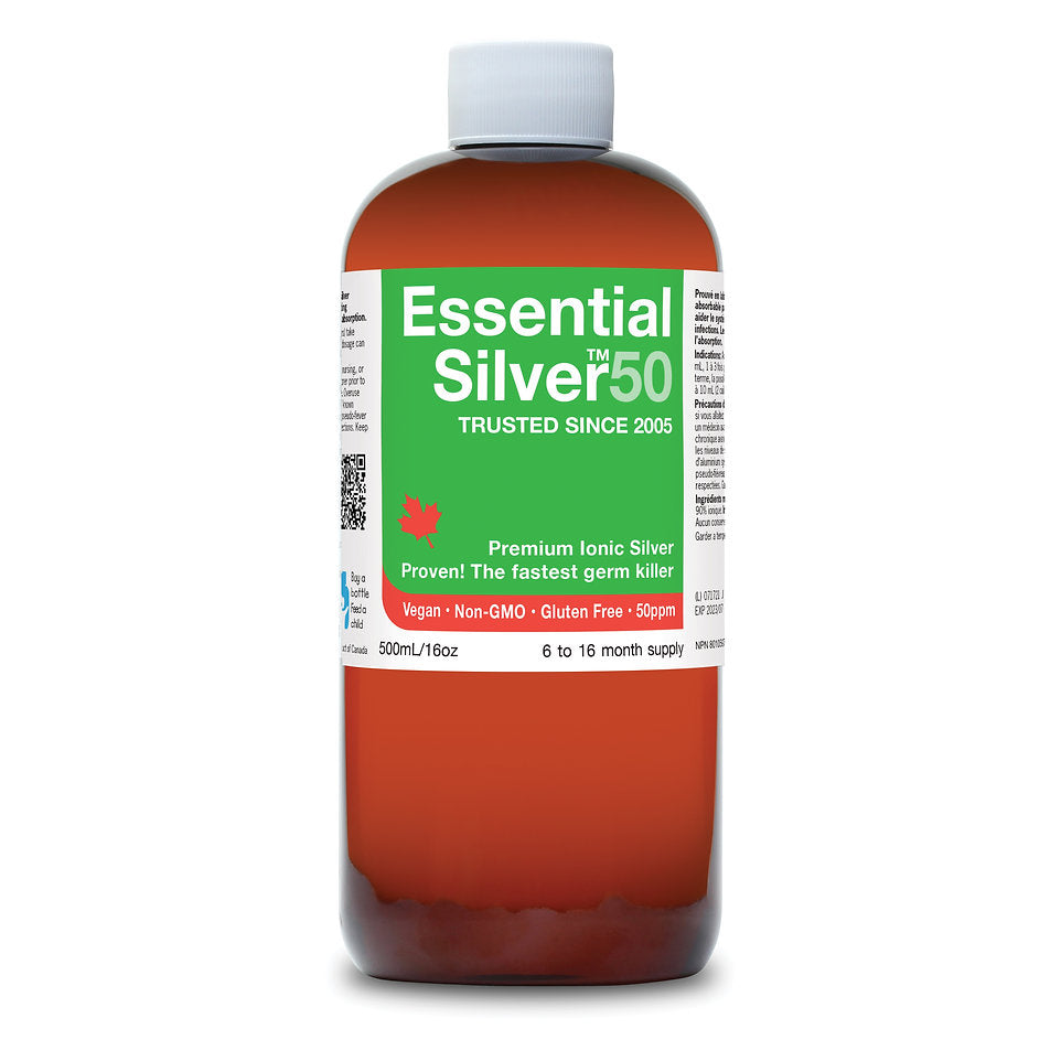 Essential Silver Ultra Strength 50 ppm Twist Cap 250ml – Natural Focus