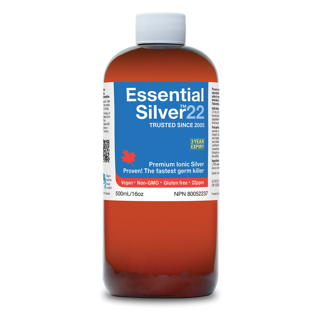 Essential Silver Extra Strength 22 ppm 500ml Twist Cap – Natural Focus