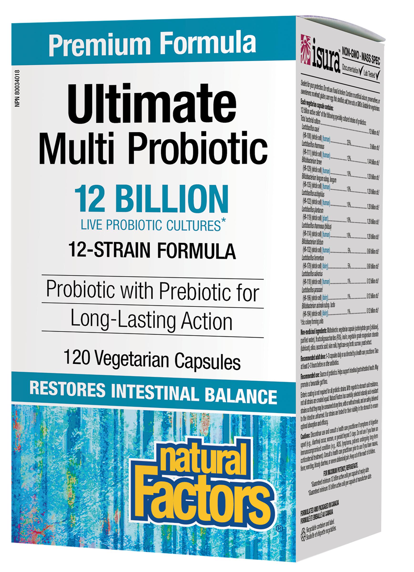 Natural Factors Ultimate Multi Probiotic 12 Billion 120 Veg. Capsules ...