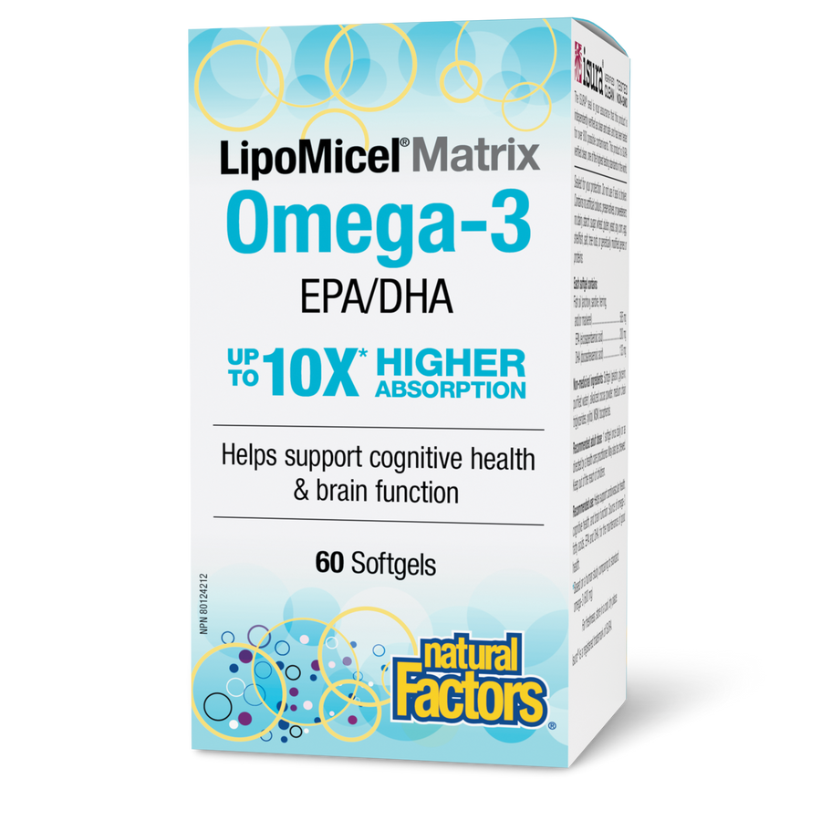 Natural Factors Omega-3 LipoMicel Matrix 60 Softgels – Natural Focus