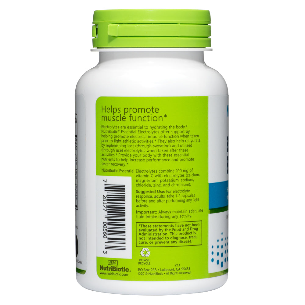 NutriBiotic Essential Electrolytes 100 Capsules – Natural Focus