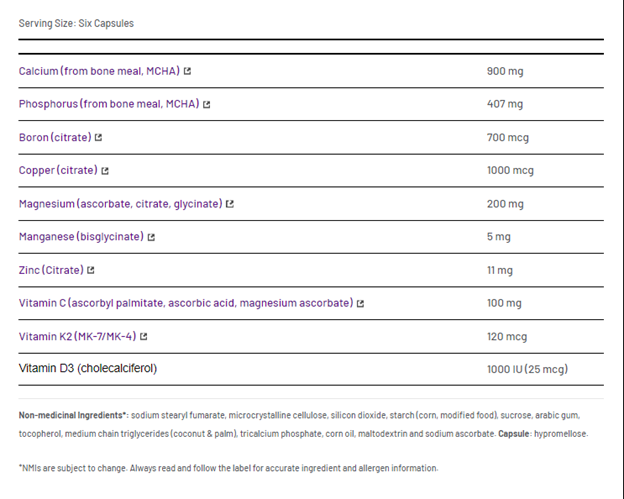 AOR Bone Basics 360 Capsules – Natural Focus