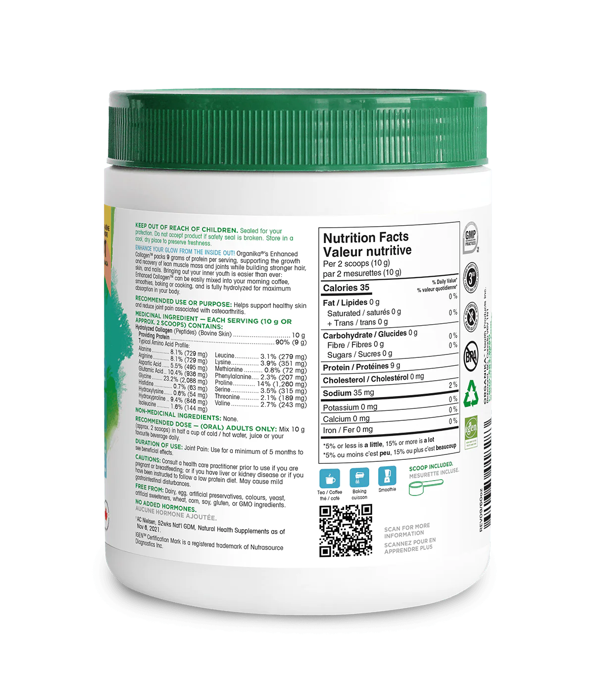 Organika Original Enhanced Collagen 500g Powder – Natural Focus