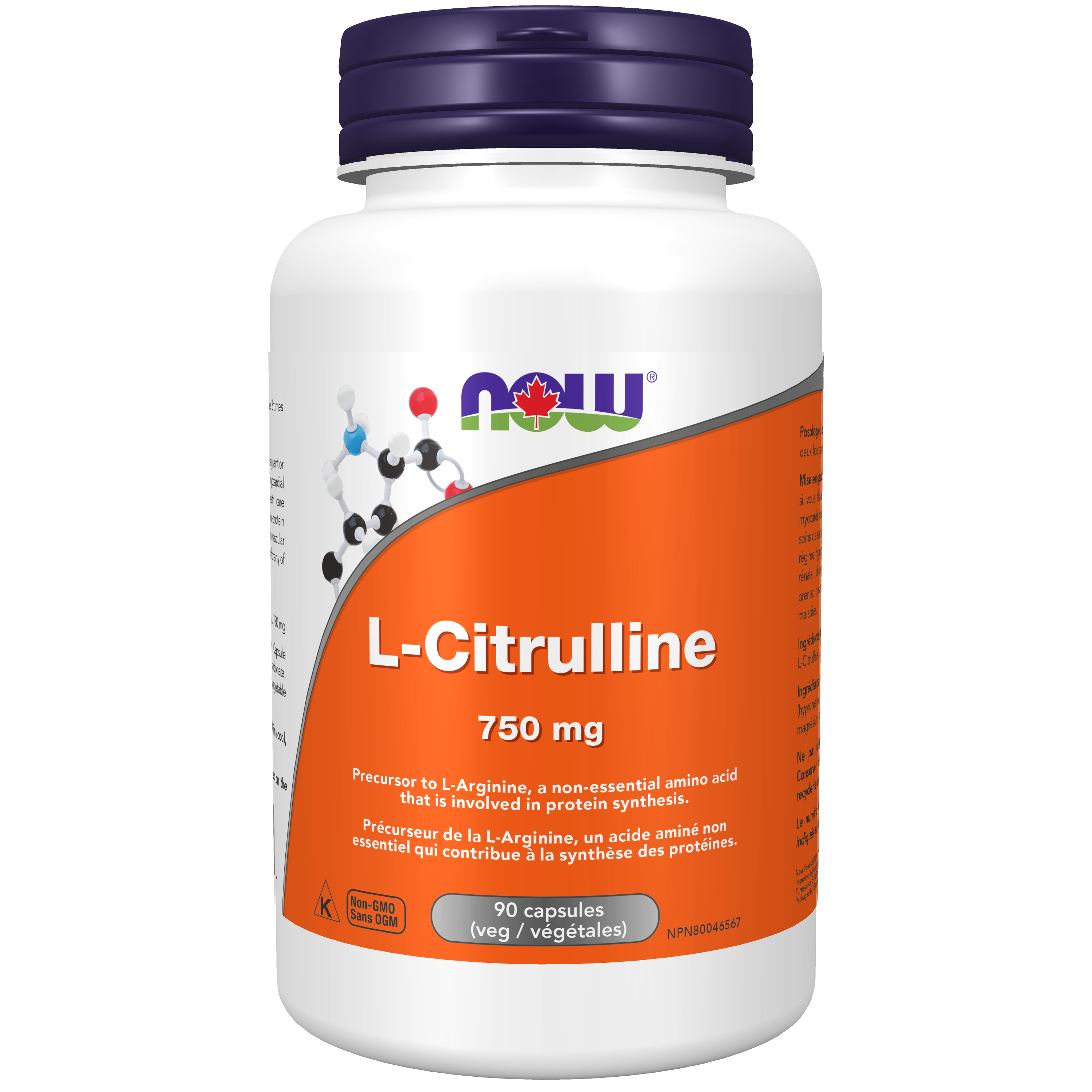 Now L-Citrulline 750mg 90 Capsules | Nitric Oxide Support – Natural Focus