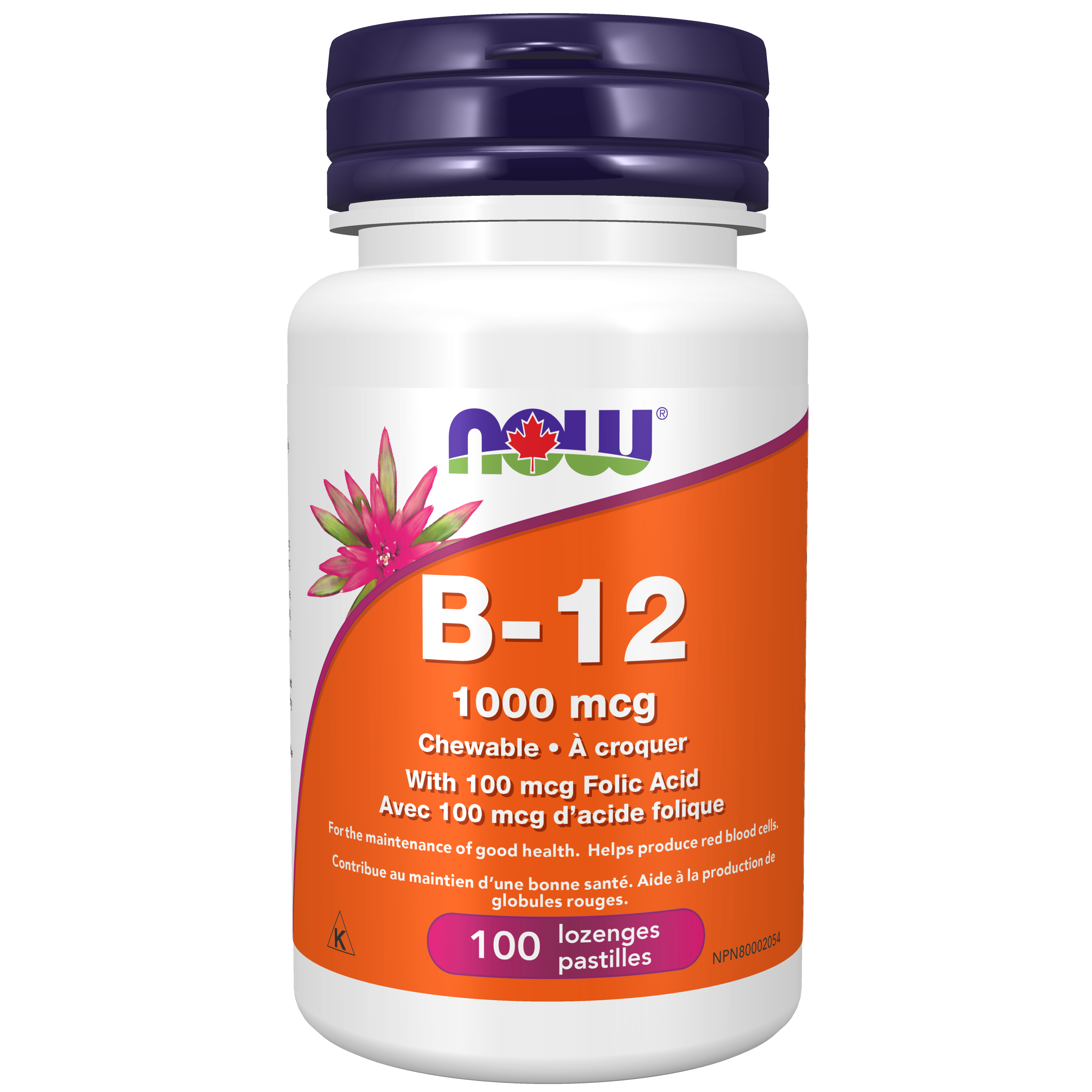 Now B-12 1,000 mcg 100 Chewable Lozenges – Natural Focus
