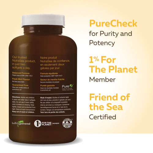 NutraSea +D Omega-3 150 Softgels Fresh Mint Flavour – Natural Focus